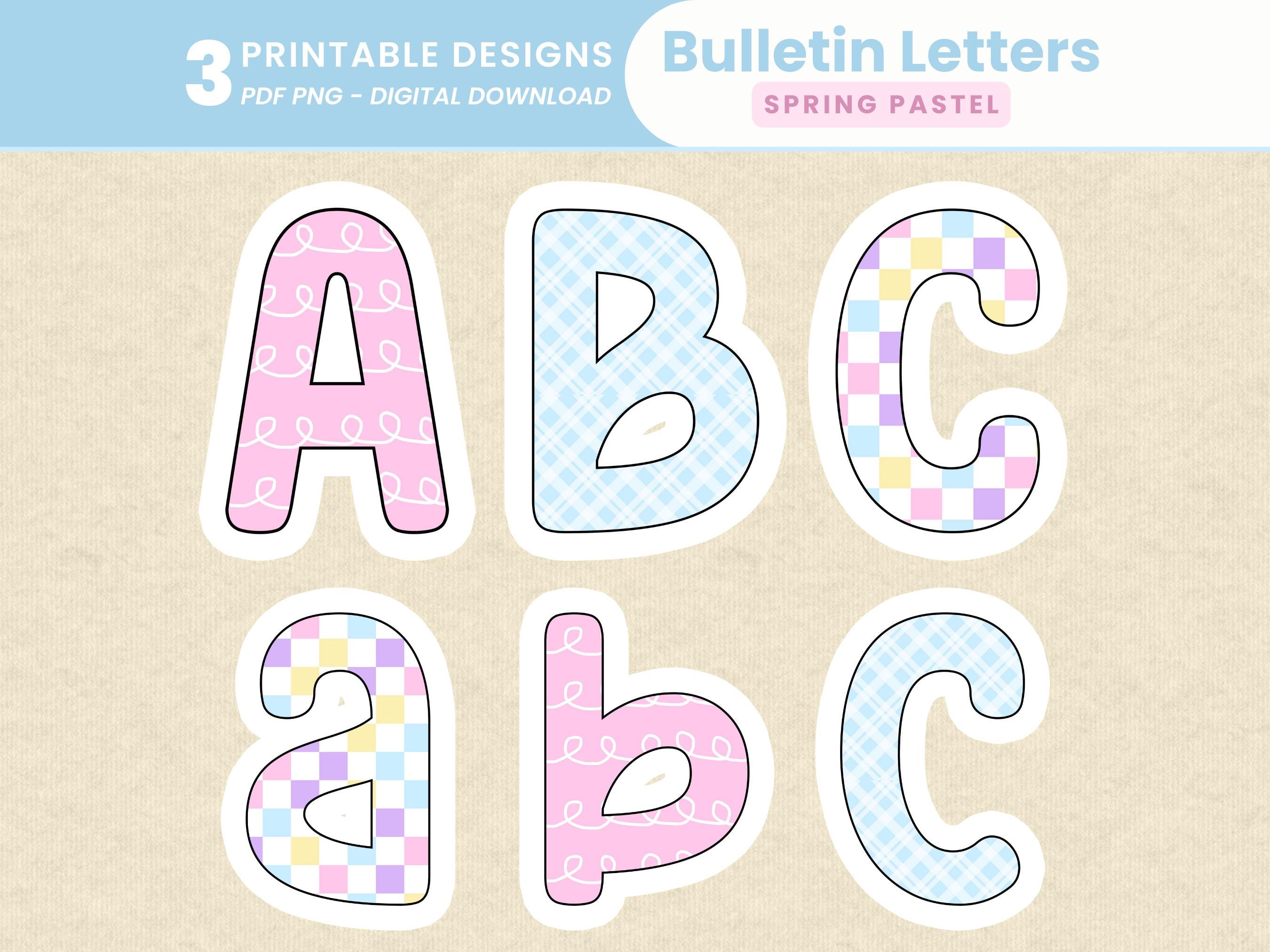 Spring Pastel Classroom Letters Bulletin Board Display Printable Spring ...
