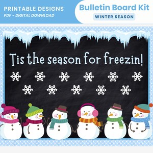 Winter Snowman Pun Bulletin Board Kit Printable Snow Bulletin Display ...