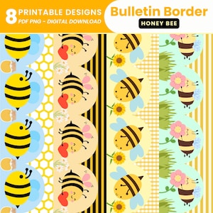 Honey Bee Bulletin Board Borders for Classroom Display Printable Cute ...
