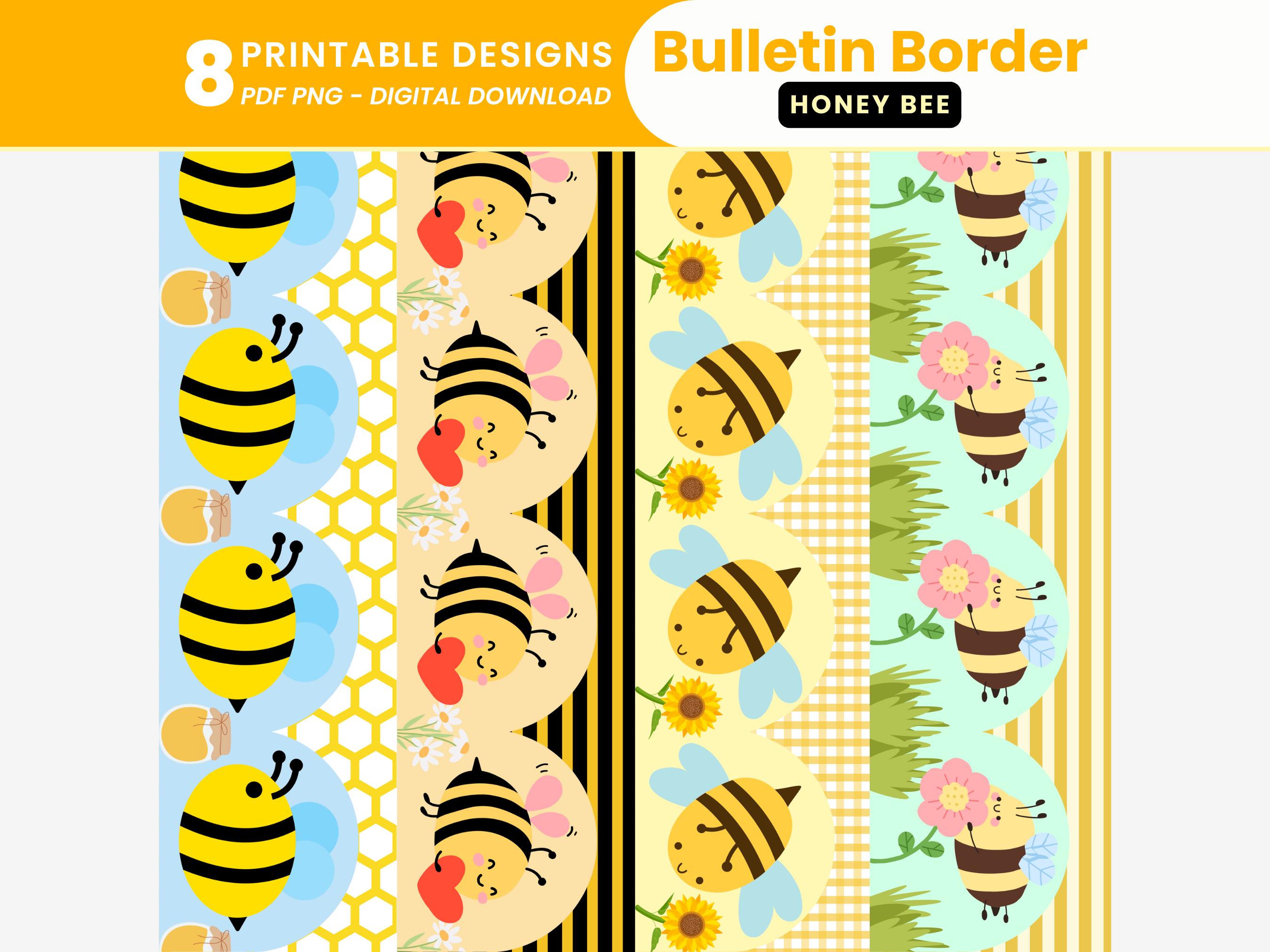 Honey Bee Bulletin Board Borders for Classroom Display Printable Cute ...