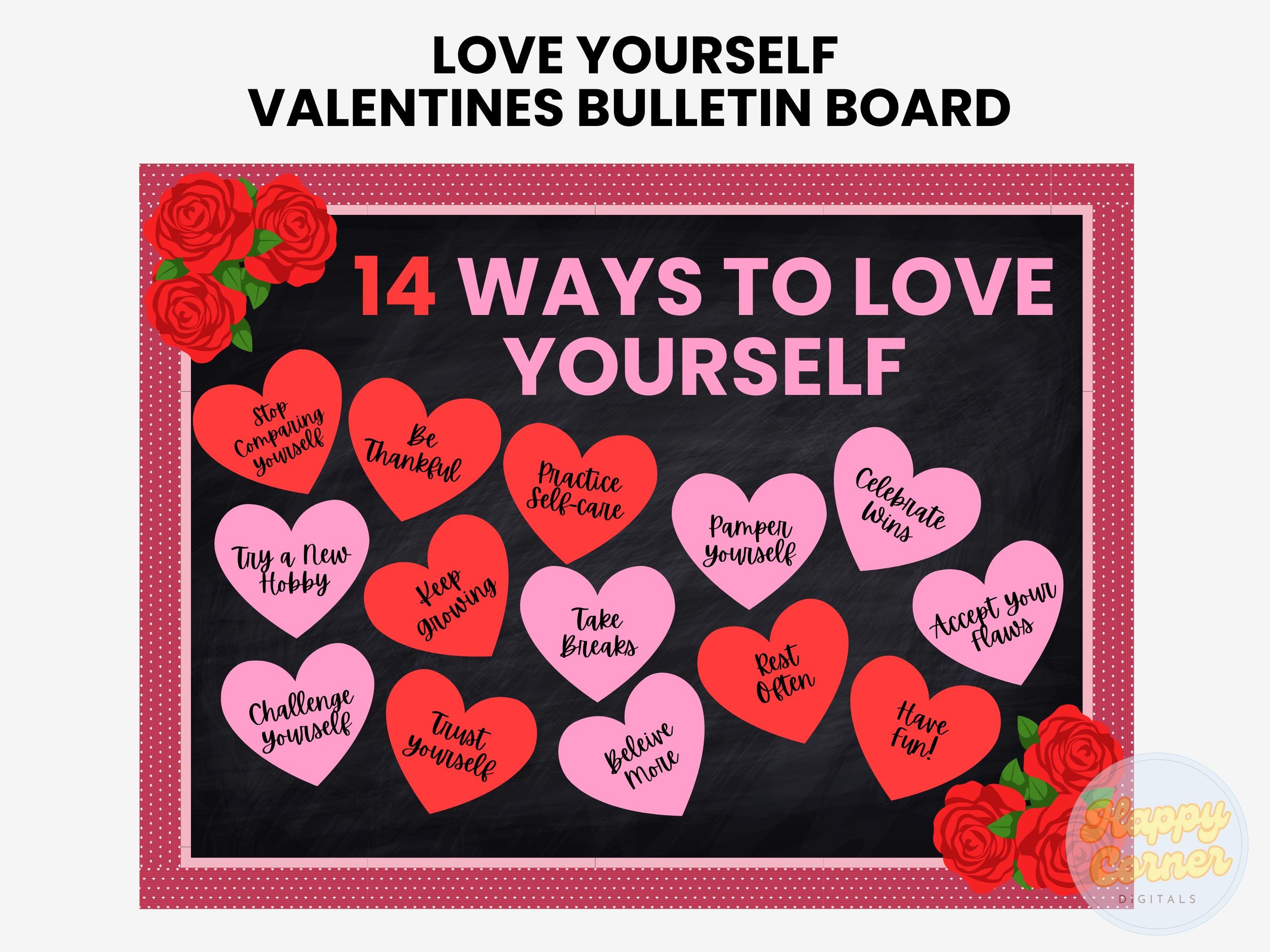 Love Yourself Bulletin Board Kit Printable Positive Affirmations ...