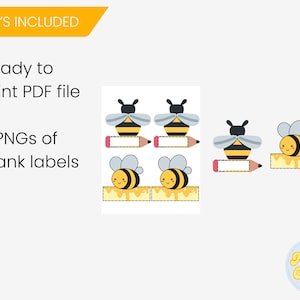 Honey Bee Cubby Name Tags Printable Bee Student Name Tags Cute Bumble ...