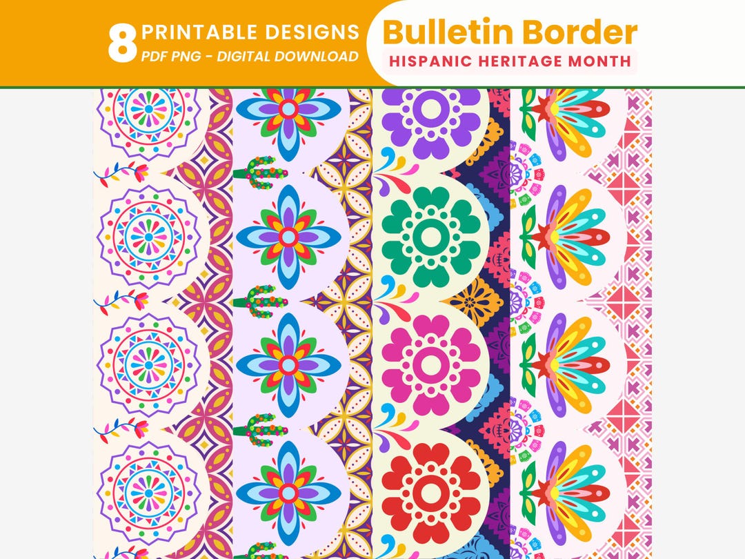 Hispanic Heritage Month Bulletin Board Borders Printable Fiesta ...