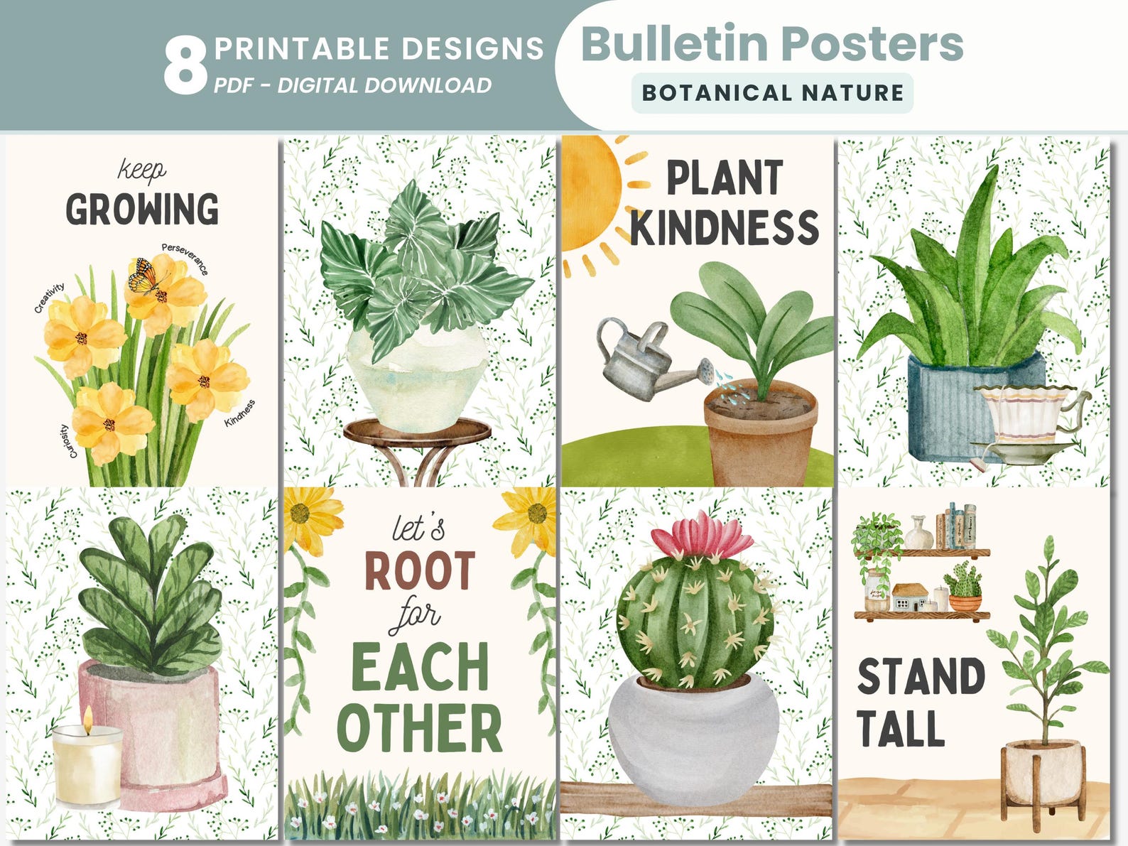 Classroom Posters Plants Botanical Nature Display Posters for Classroom ...