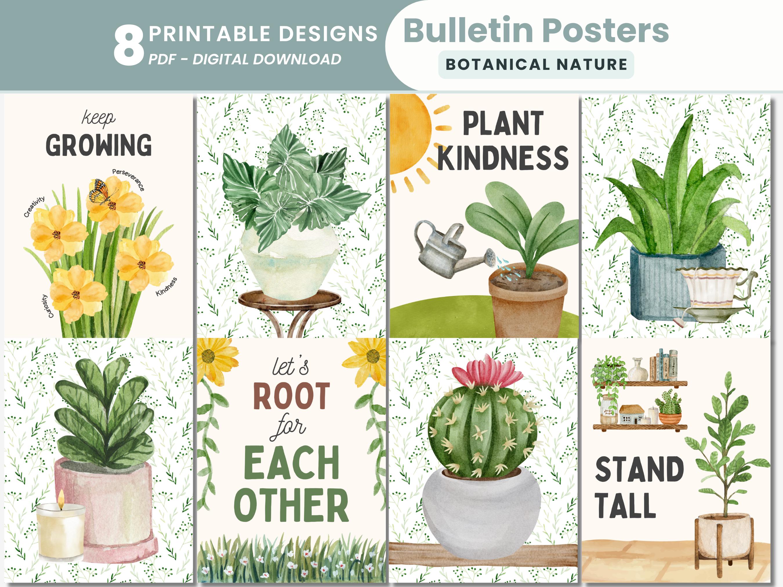 Classroom Posters Plants Botanical Nature Display Posters for Classroom ...