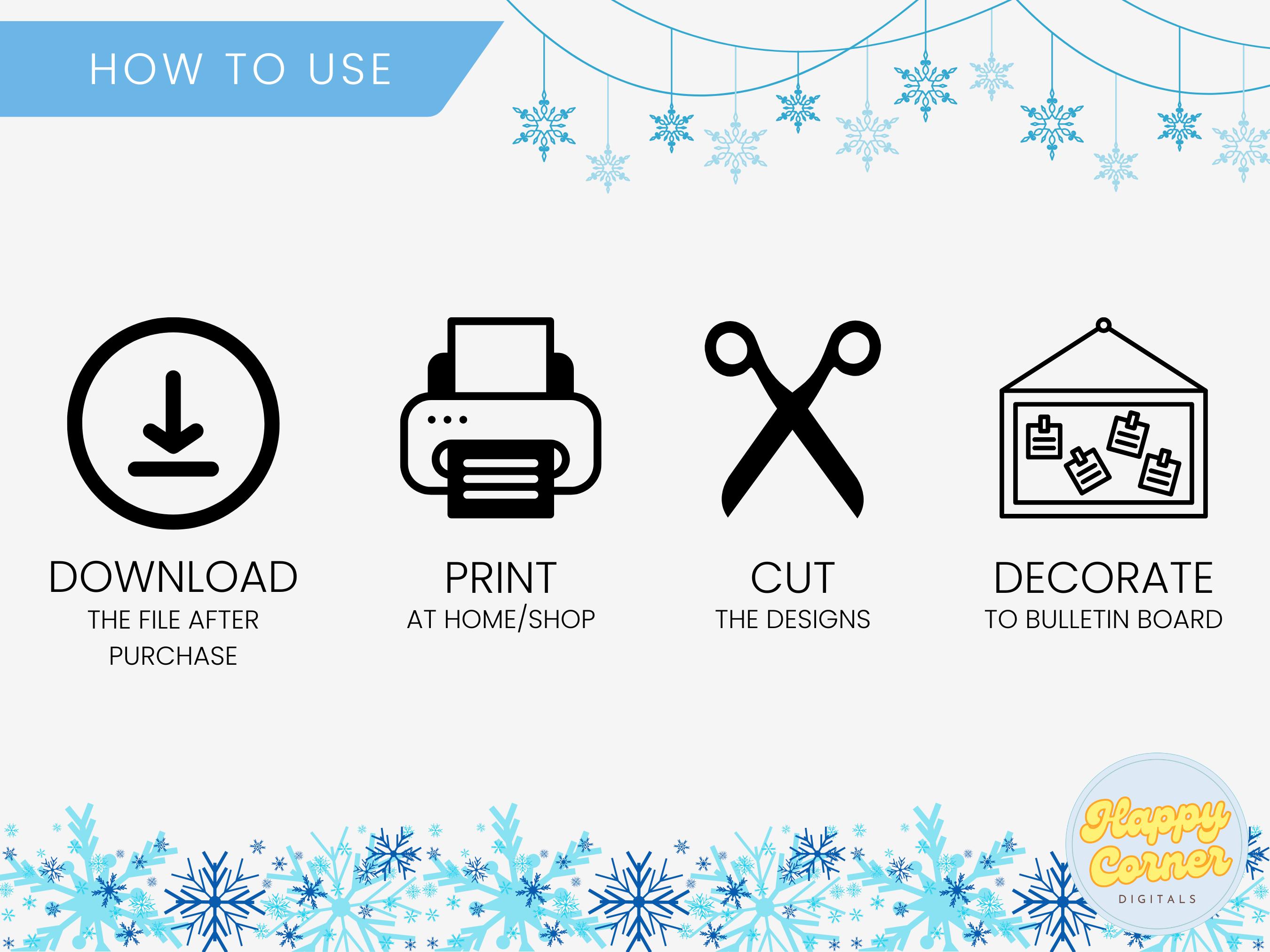 Funny Winter Pun Snowman Add Children Faces Bulletin Board Kit Editable ...
