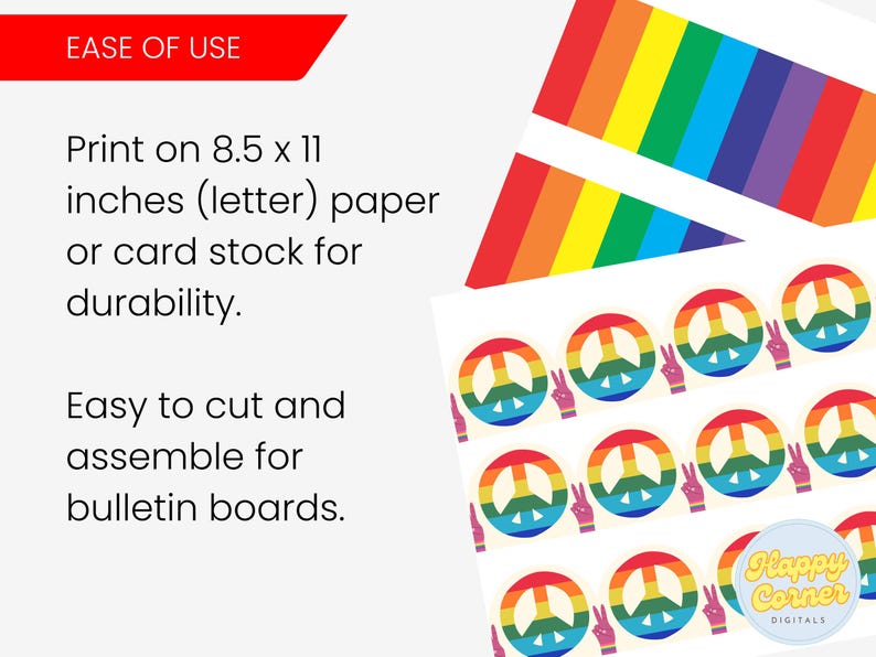 Pride Month Bulletin Board Borders Printable Pride Border Display ...