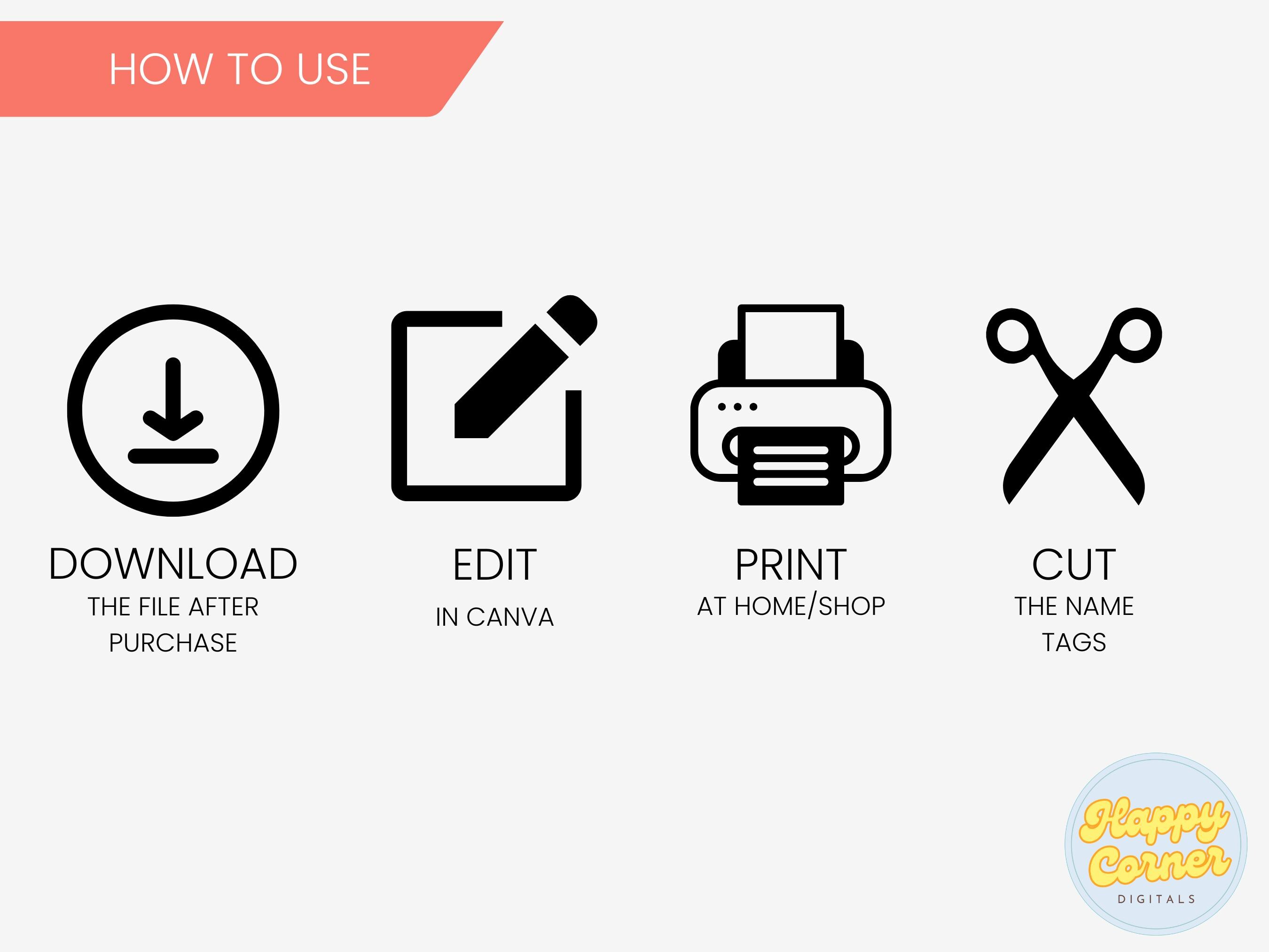 Summer Desk Name Tags Printable Summer Student Names Tags Editable Cute ...