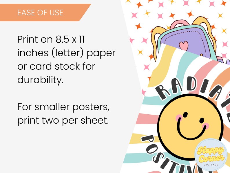 Pastel Retro Classroom Posters Display Set of 8 Printable Groovy ...