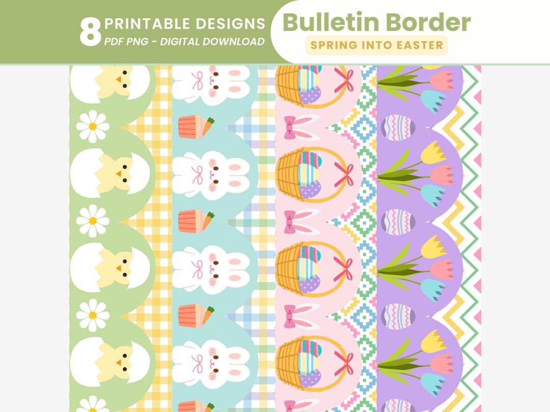 Easter Borders for Bulletin Board Display Printable Spring Bulletin ...