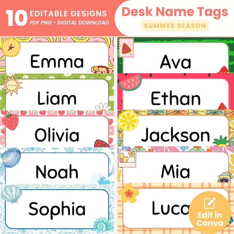 Summer Cubby Tags - Etsy