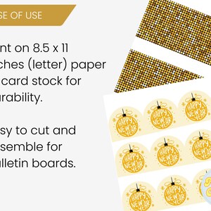 Black and Gold New Year Bulletin Board Borders Printable New Year Party ...