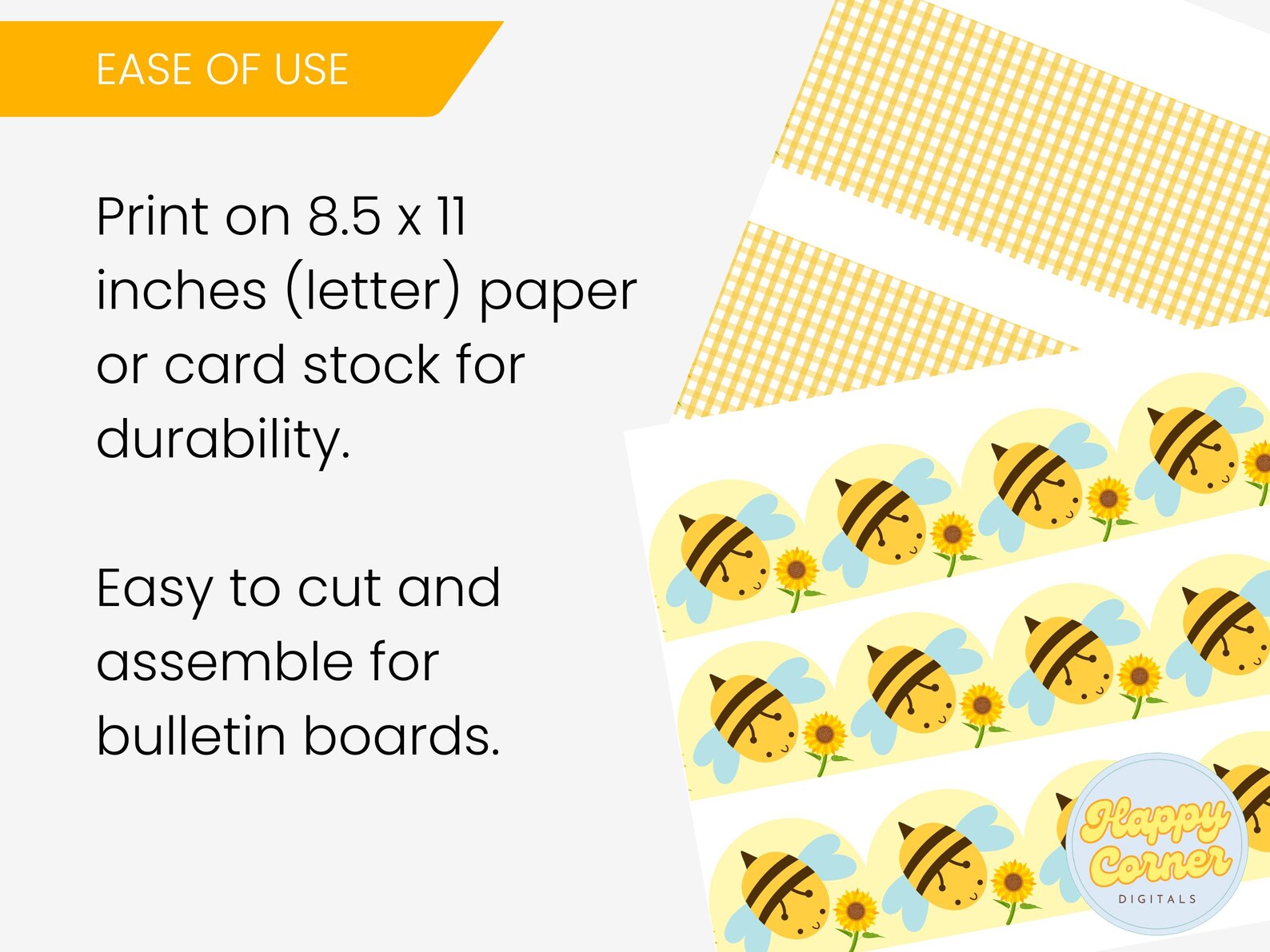 Honey Bee Bulletin Board Borders for Classroom Display Printable Cute ...