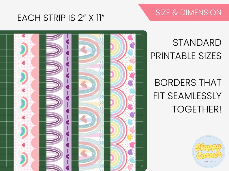 Pastel Rainbow Heart Bulletin Board Border for Classroom Decoration ...