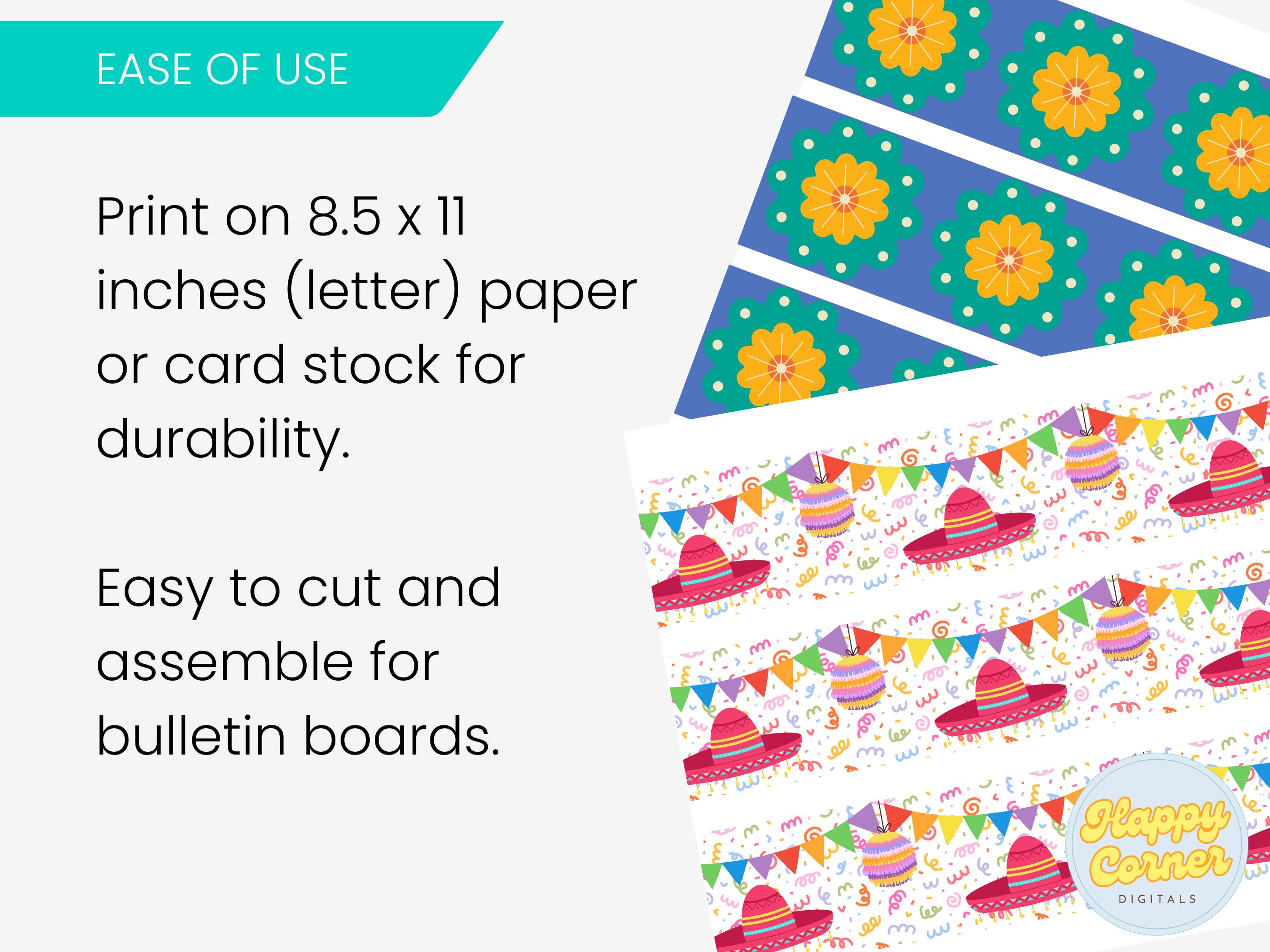 Fiesta Party Bulletin Board Borders Printable Festival Boarders Fiesta ...