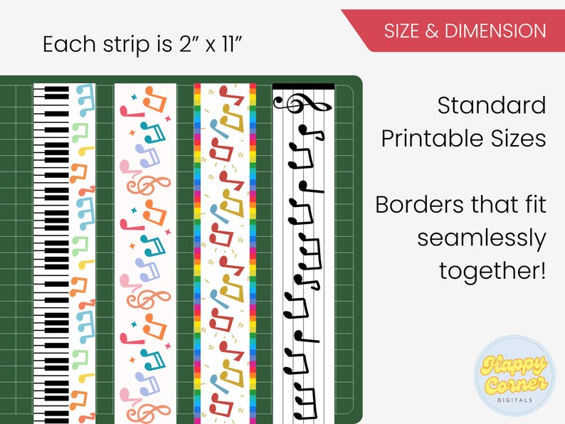 Music Notes Bulletin Board Border Printable Music Border Trims Music ...