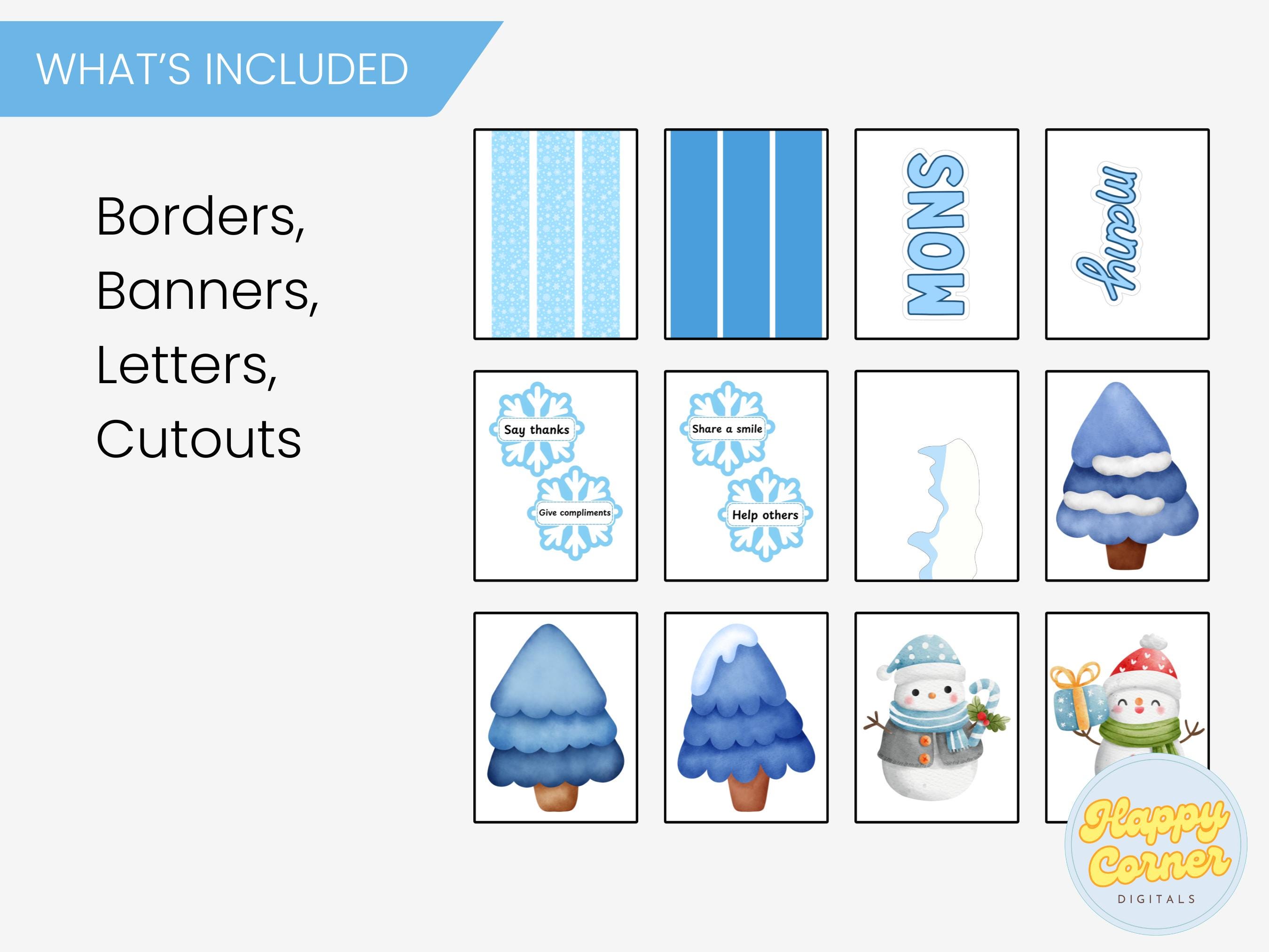 Winter Kindness Bulletin Board Kit Printable Winter Mental Health ...