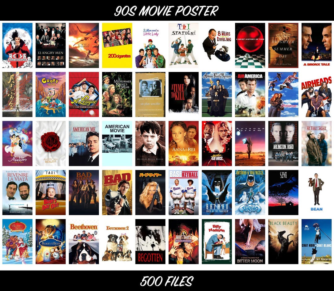 500+ 90s Movie Posters, 1990s Classic Movie Prints, Vintage Film ...