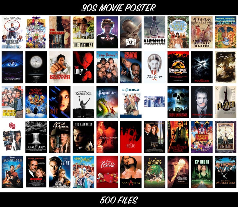 500+ 90s Movie Posters, 1990s Classic Movie Prints, Vintage Film ...