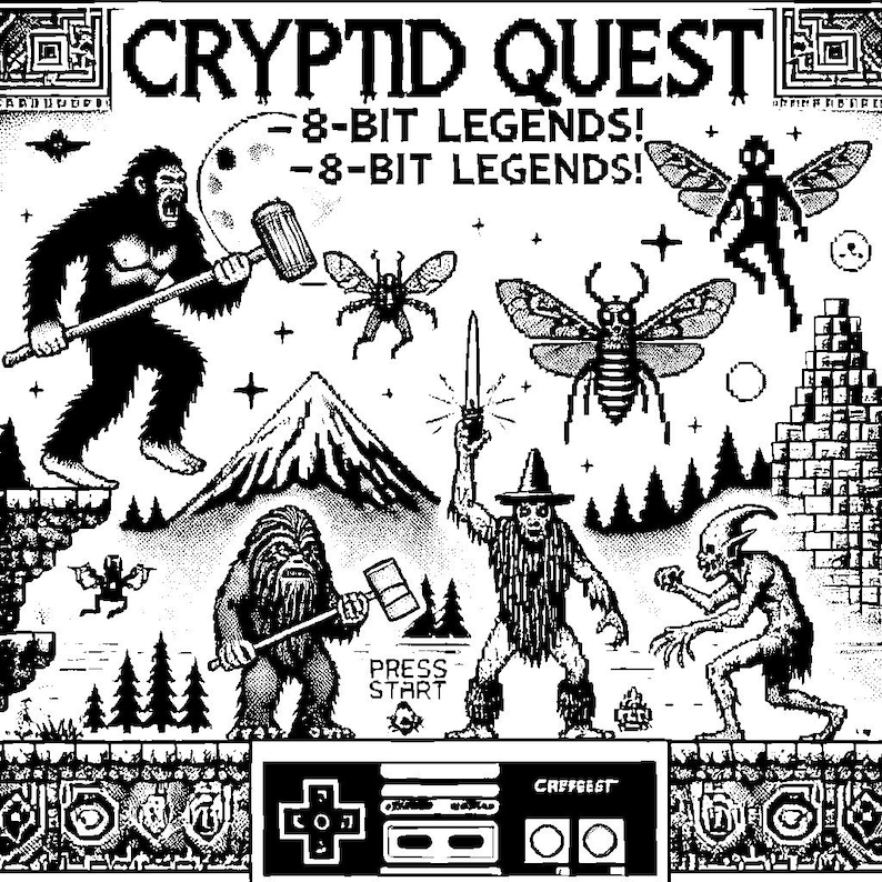 NES Cryptids Coloring Book | Instant Digital Download | Printable Pdfs for Cryptid & Nintendo ...