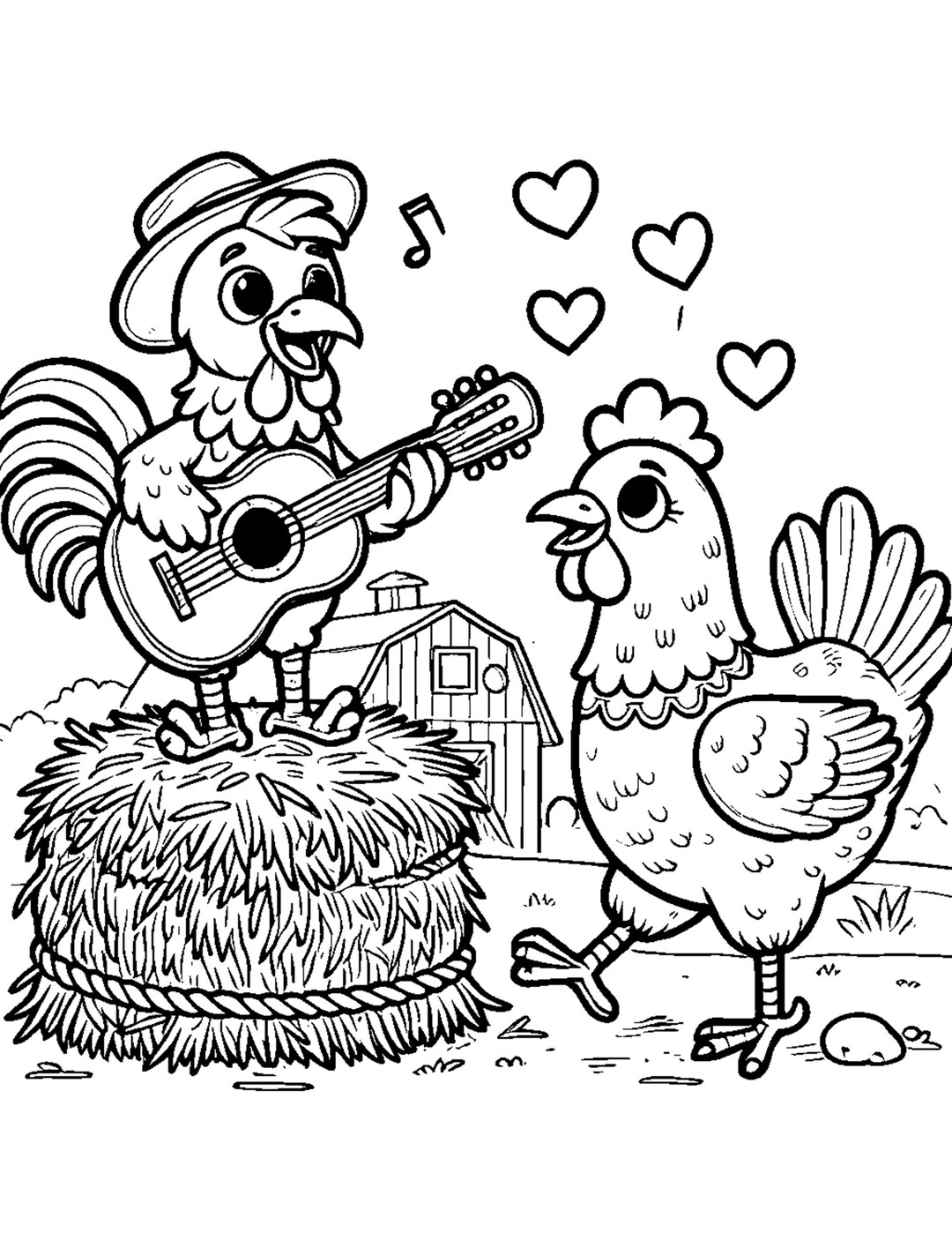 Chicken Valentine's Day Coloring Book | Instant Digital Download ...