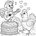 Chicken Valentine's Day Coloring Book | Printable PDF - Etsy