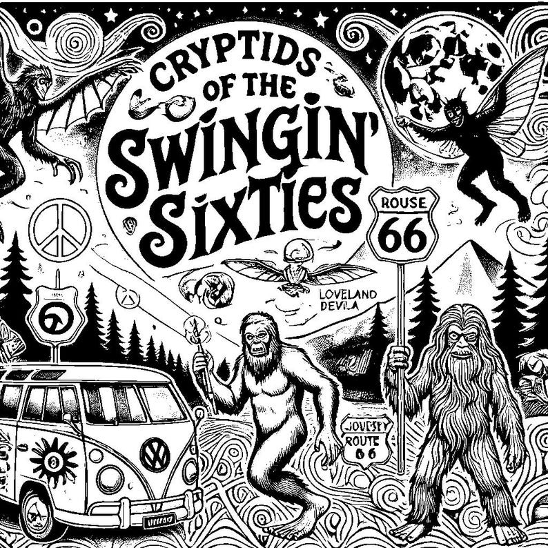 60s Cryptids Coloring Book | Instant Digital Download | Printable Pdfs ...