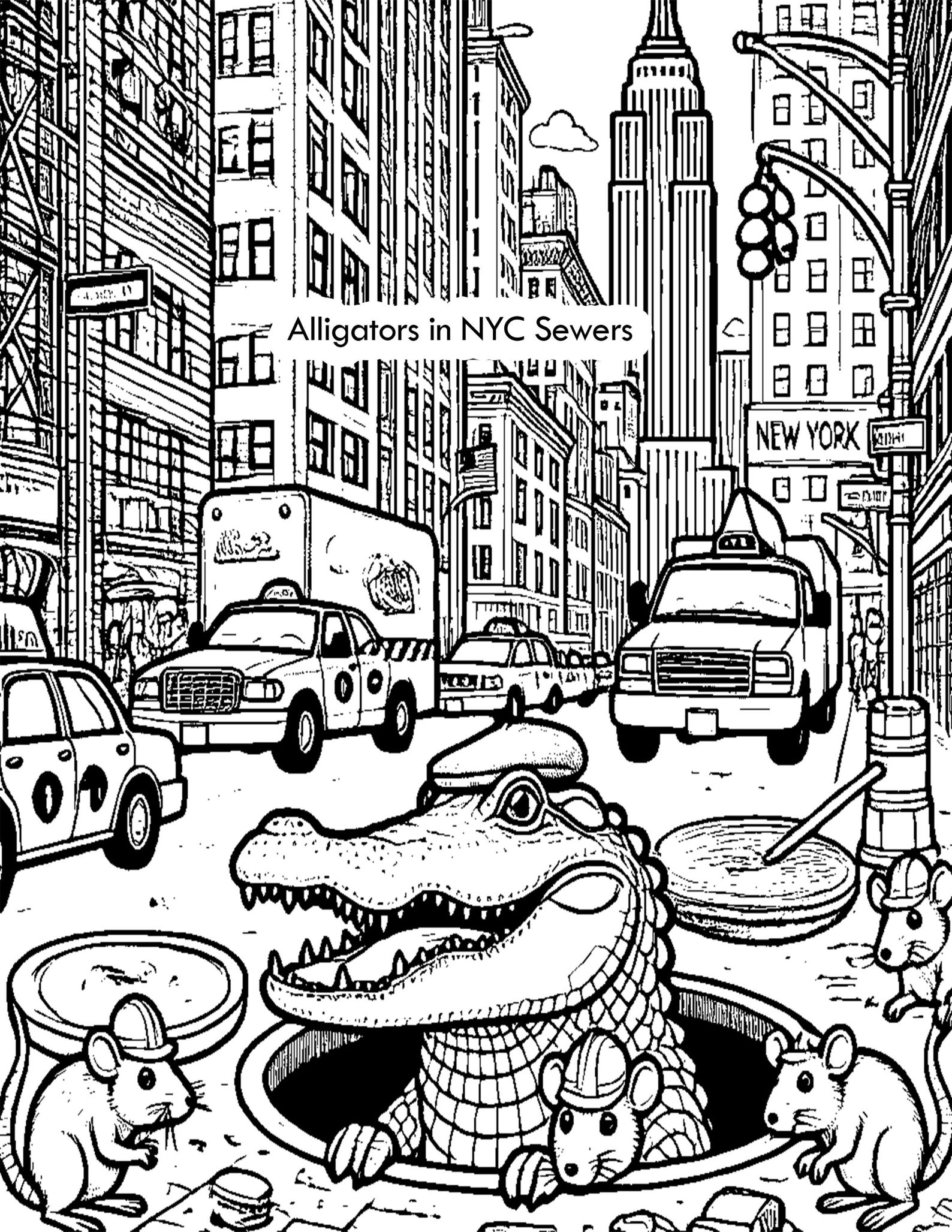 Alligator & Crocodile Conspiracy Coloring Book | Instant Digital ...