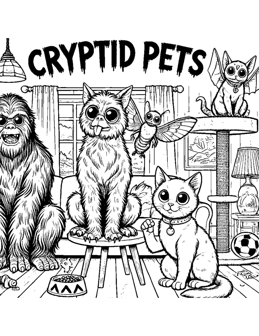 Cryptid Pets Coloring Book | Instant Digital Download | Printable Pdfs for Cryptid Lovers - Etsy