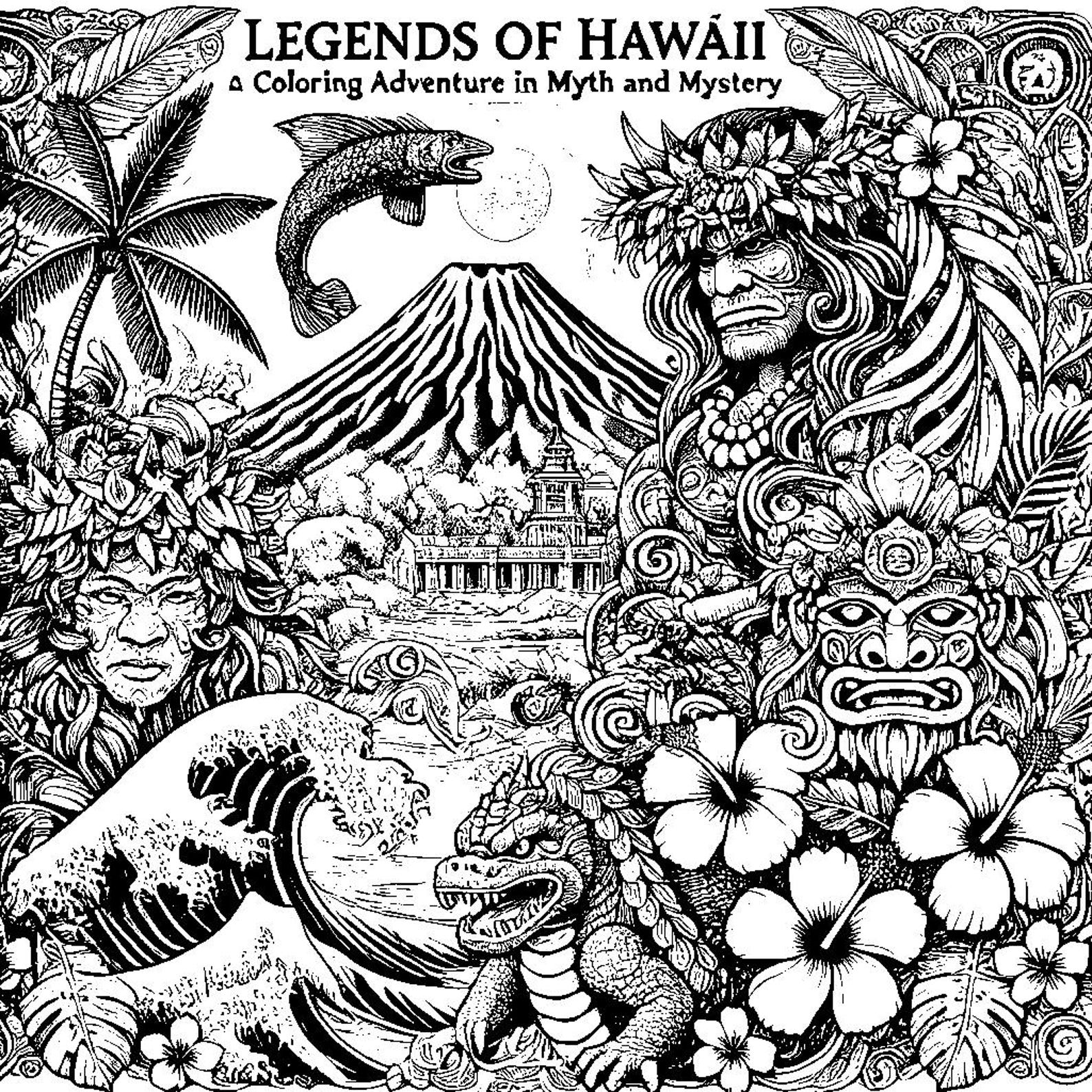 Hawaii Cryptids Coloring Book | Instant Digital Download | Printable ...
