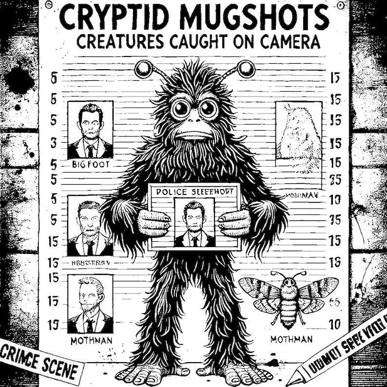 Cryptid Mugshots Coloring Book | Instant Digital Download | Printable ...