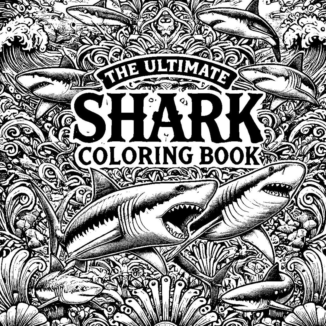 The Ultimate Shark Coloring Book | Instant Digital Download | Printable ...