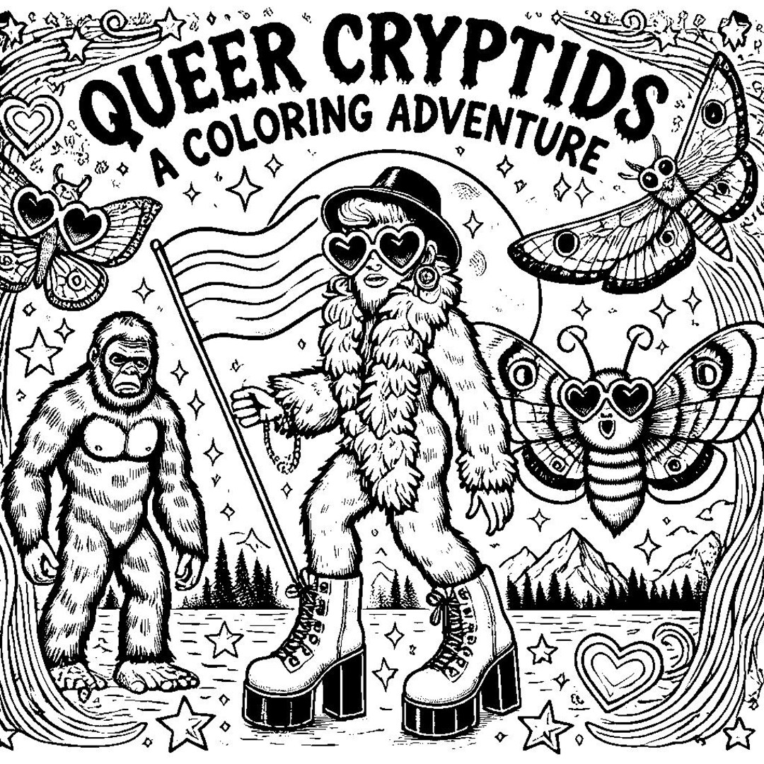Queer Cryptids Coloring Book | Instant Digital Download | Printable ...