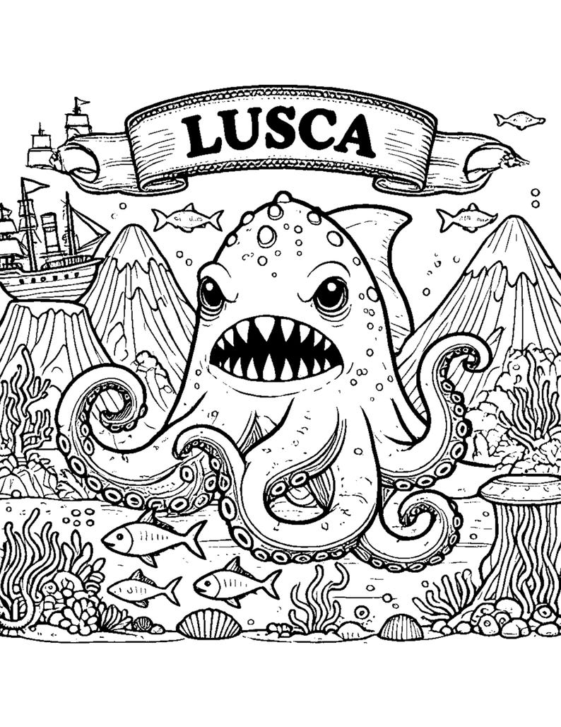 Sea Monsters Coloring Book | Instant Digital Download | Printable Pdfs ...