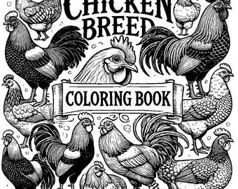 Christmas Chickens Coloring Book | Instant Digital Download | Printable ...