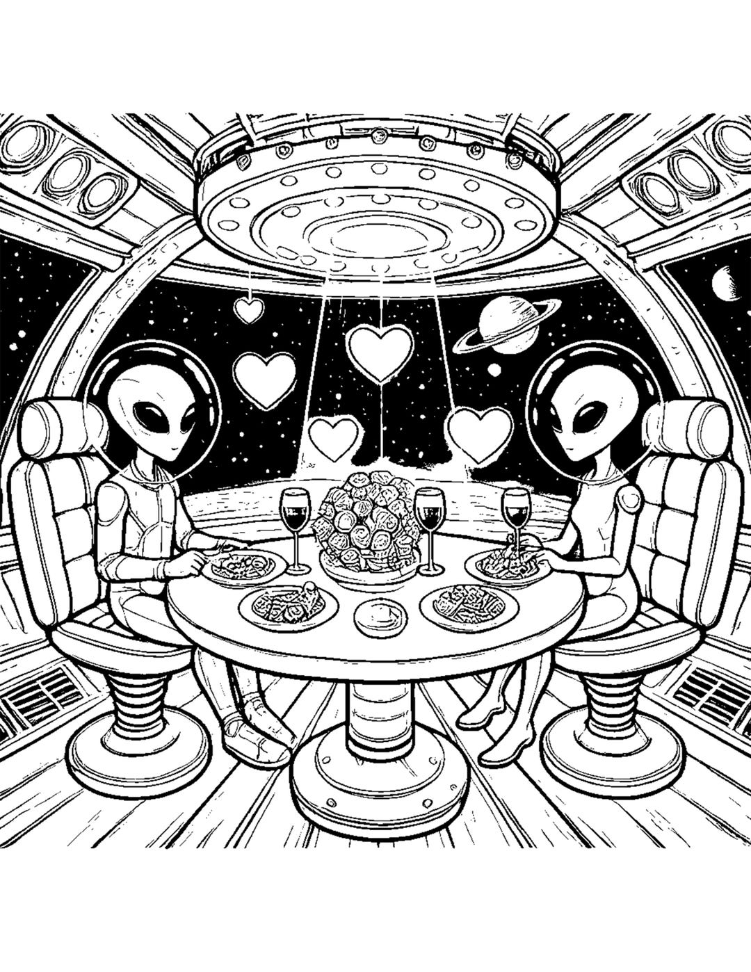 Alien Valentine Coloring Book | Printable PDF, 10 Pages (digital ...