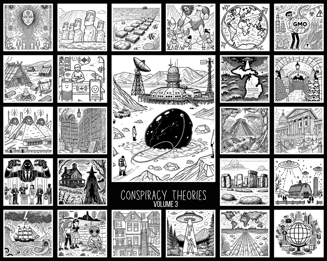 Conspiracy Theories Coloring Book Volume 3 | Instant Digital Download ...