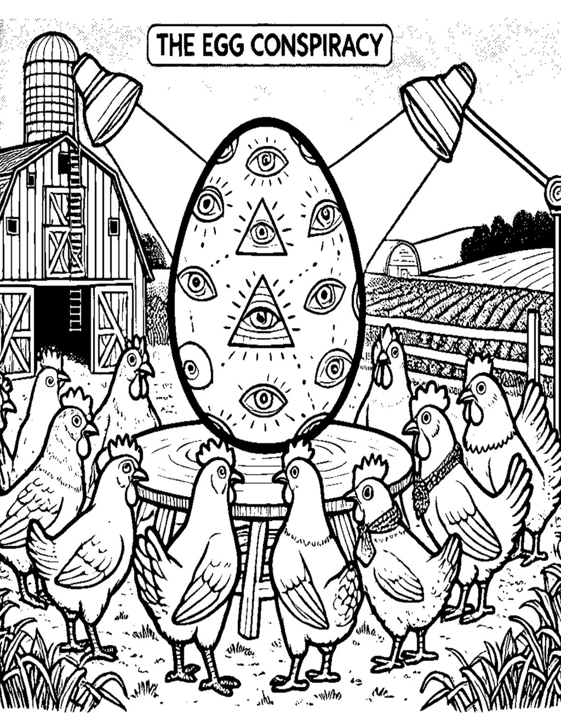 Chicken Conspiracies Coloring Book | Instant Digital Download | Pdfs ...