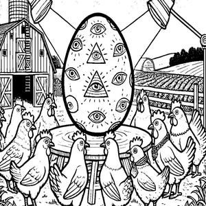 Chicken Conspiracies Coloring Book | Humorous Conspiracy Art (digital ...