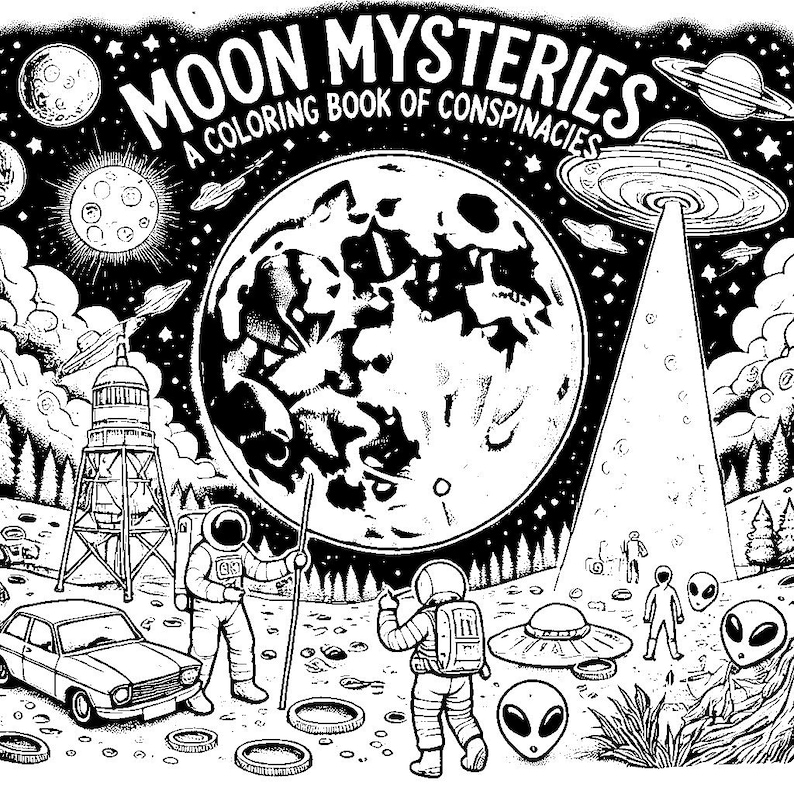 Moon Conspiracies Coloring Book | Instant Digital Download | Printable ...