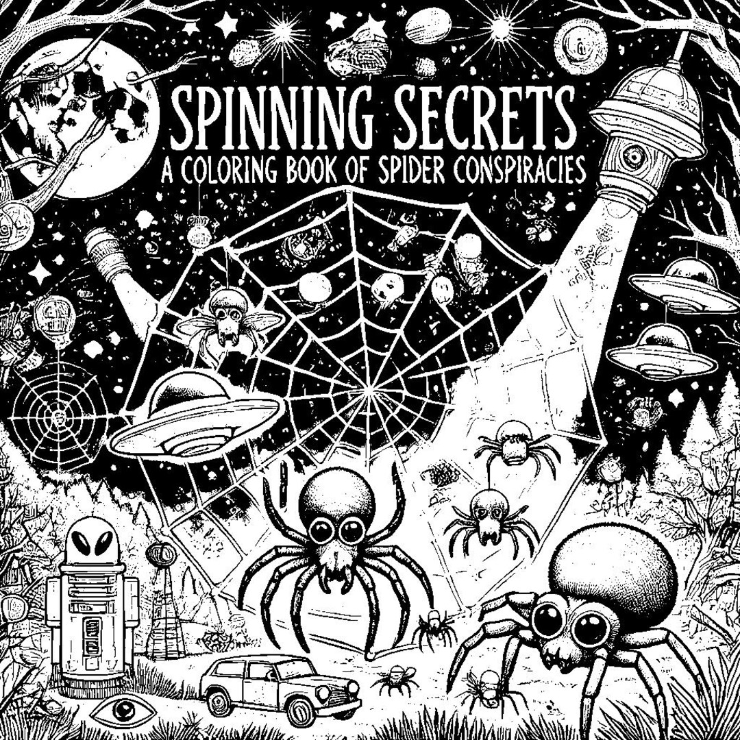 Spider Conspiracy Theories Coloring Book | Instant Digital Download ...