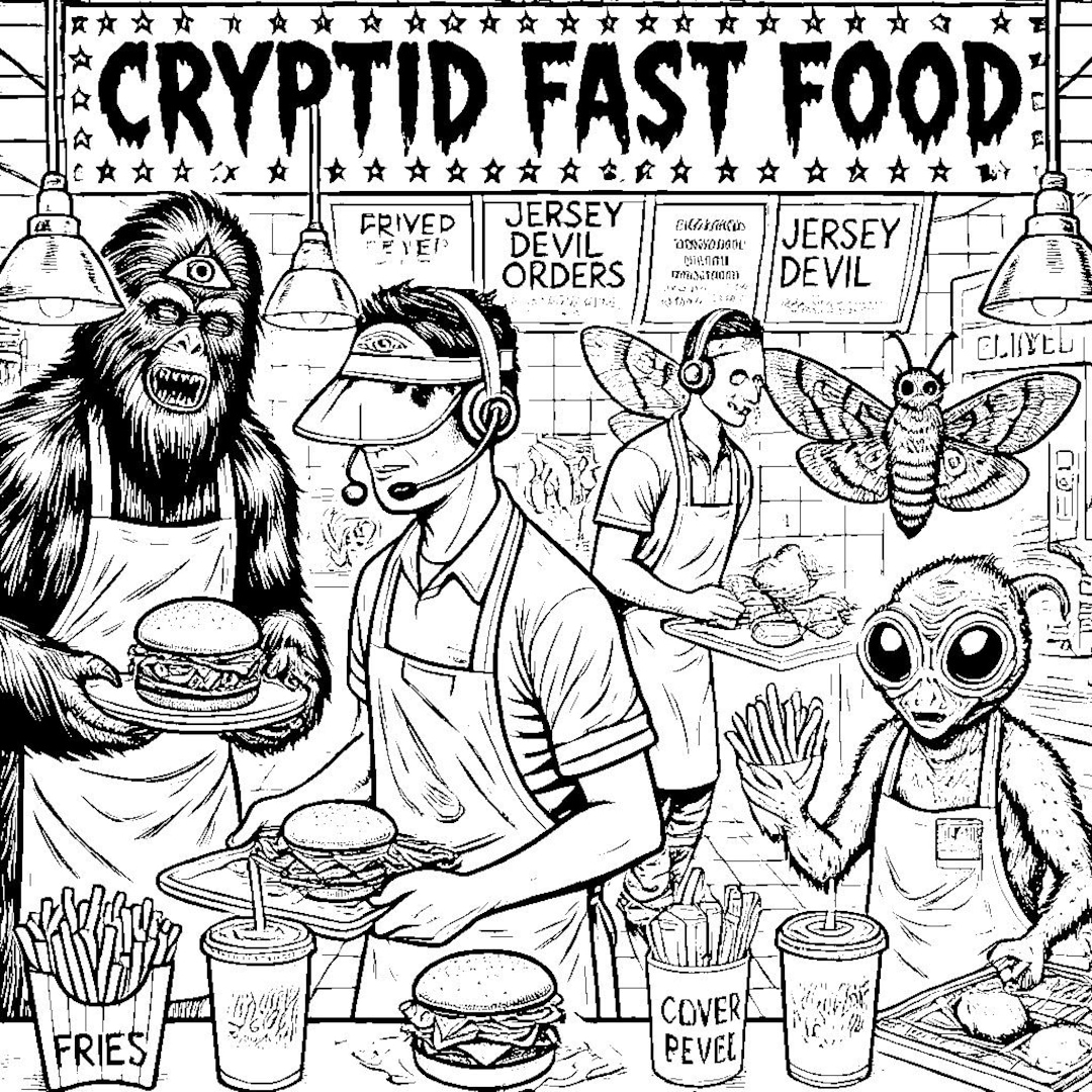 Cryptid Fast Food Coloring Book | Instant Digital Download | Printable ...