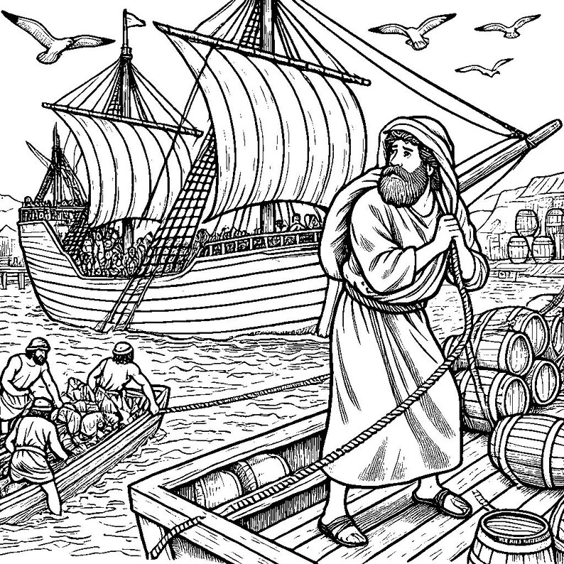 Jonah & the Big Fish Coloring Book | Instant Digital Download ...