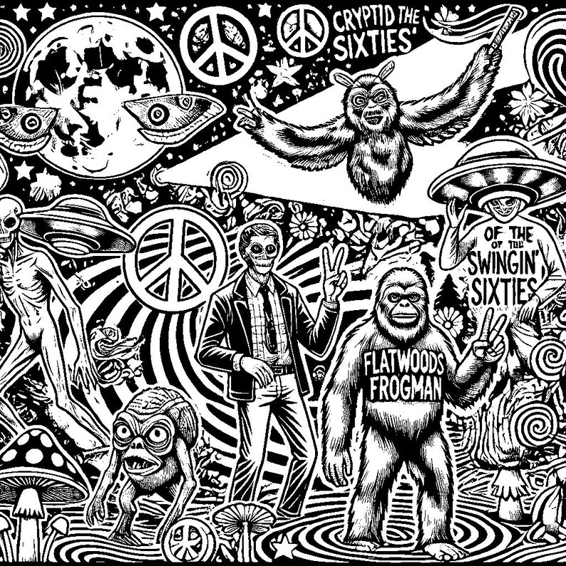 60s Cryptids Coloring Book | Instant Digital Download | Printable Pdfs ...