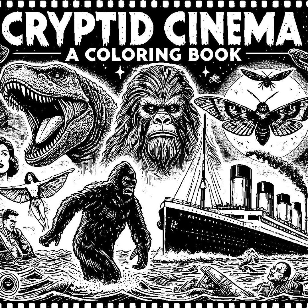 Cryptid Cinema Coloring Book | Instant Digital Download | Printable ...