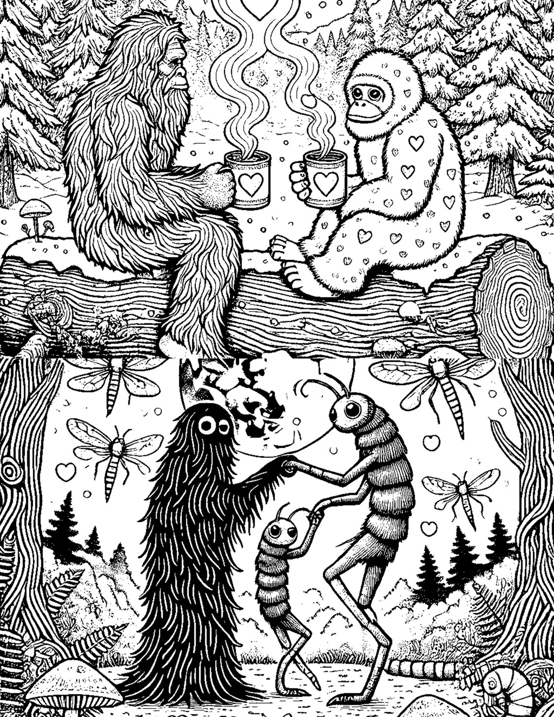 My Cryptid Valentine Coloring Book | Instant Digital Download ...