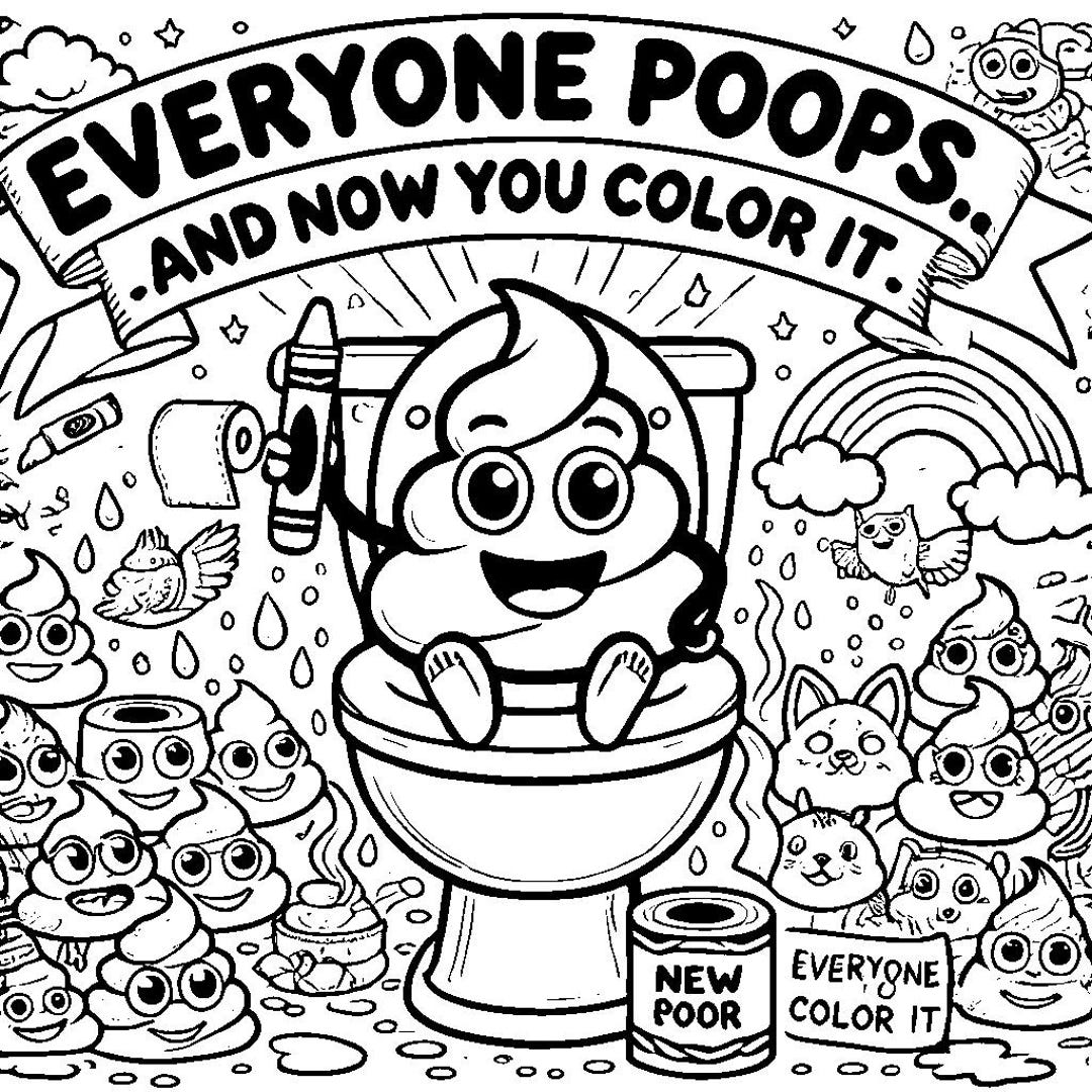 Everybody Poops Coloring Book | Instant Digital Download | Printable ...