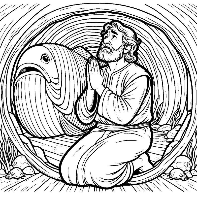 Jonah & the Big Fish Coloring Book | Instant Digital Download ...