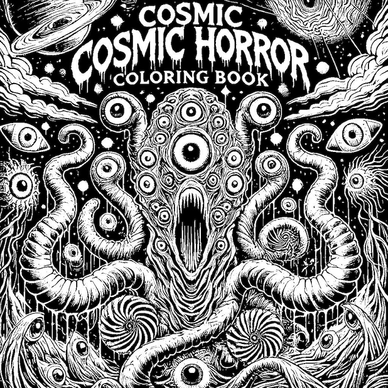 Cosmic Horror Coloring Book | Instant Digital Download | Printable Pdfs ...
