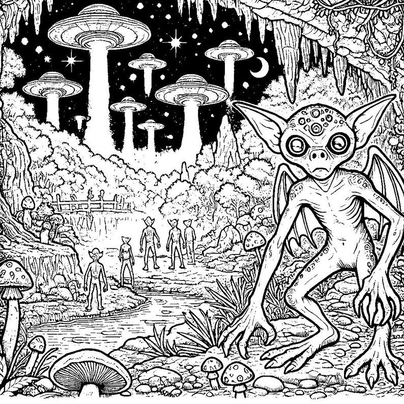 Mammoth Cave Cryptids Coloring Book | Instant Digital Download ...